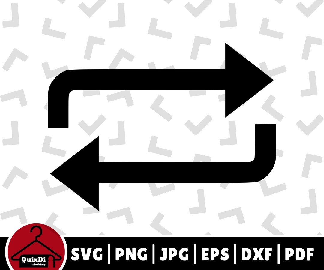 Repeat Symbol SVG, Repeat Arrows Clipart Music Player Buttons Cnc File ...