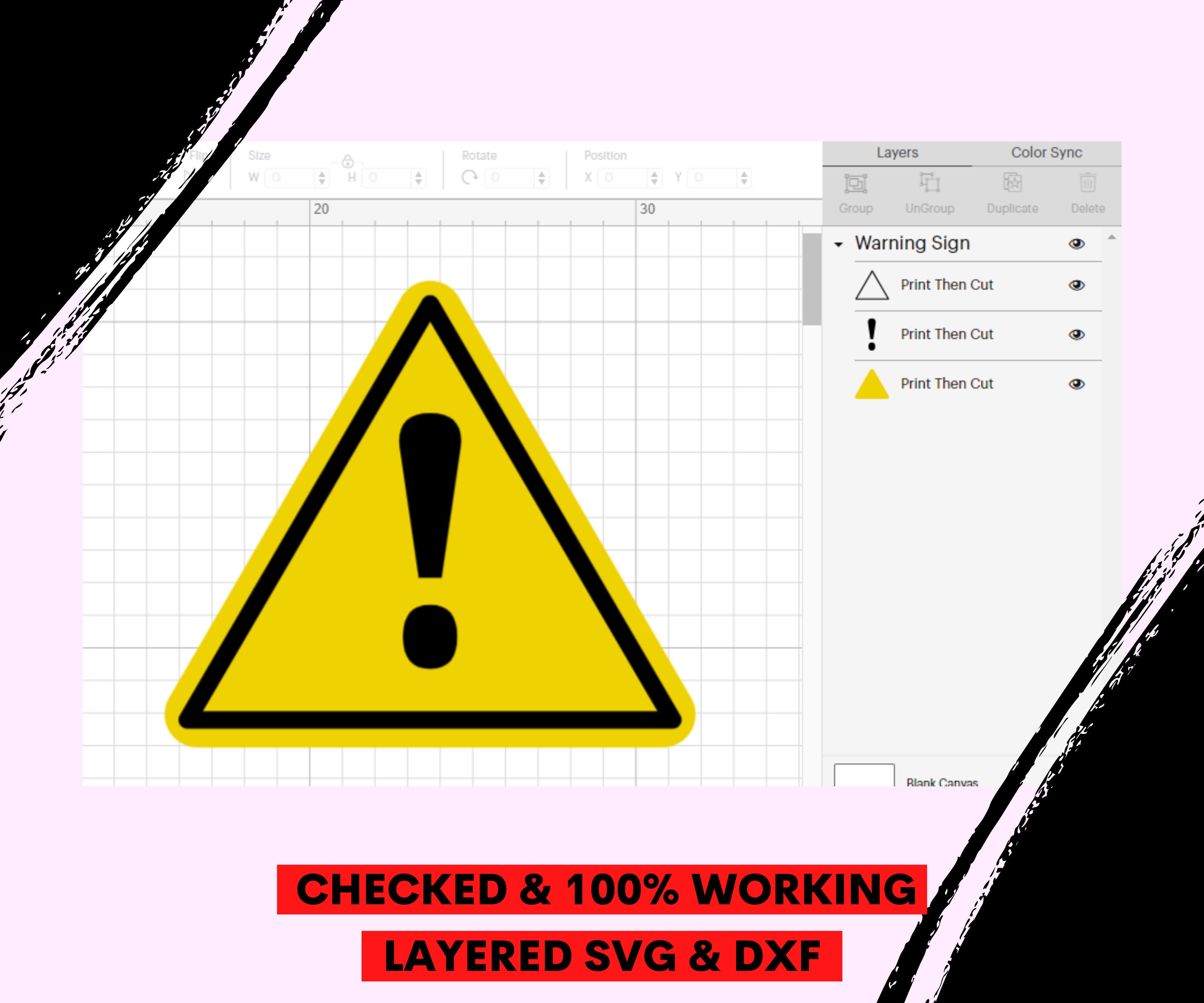 Warning Caution Sign Svg Danger Sign Svg Yellow Warning Sign | Etsy
