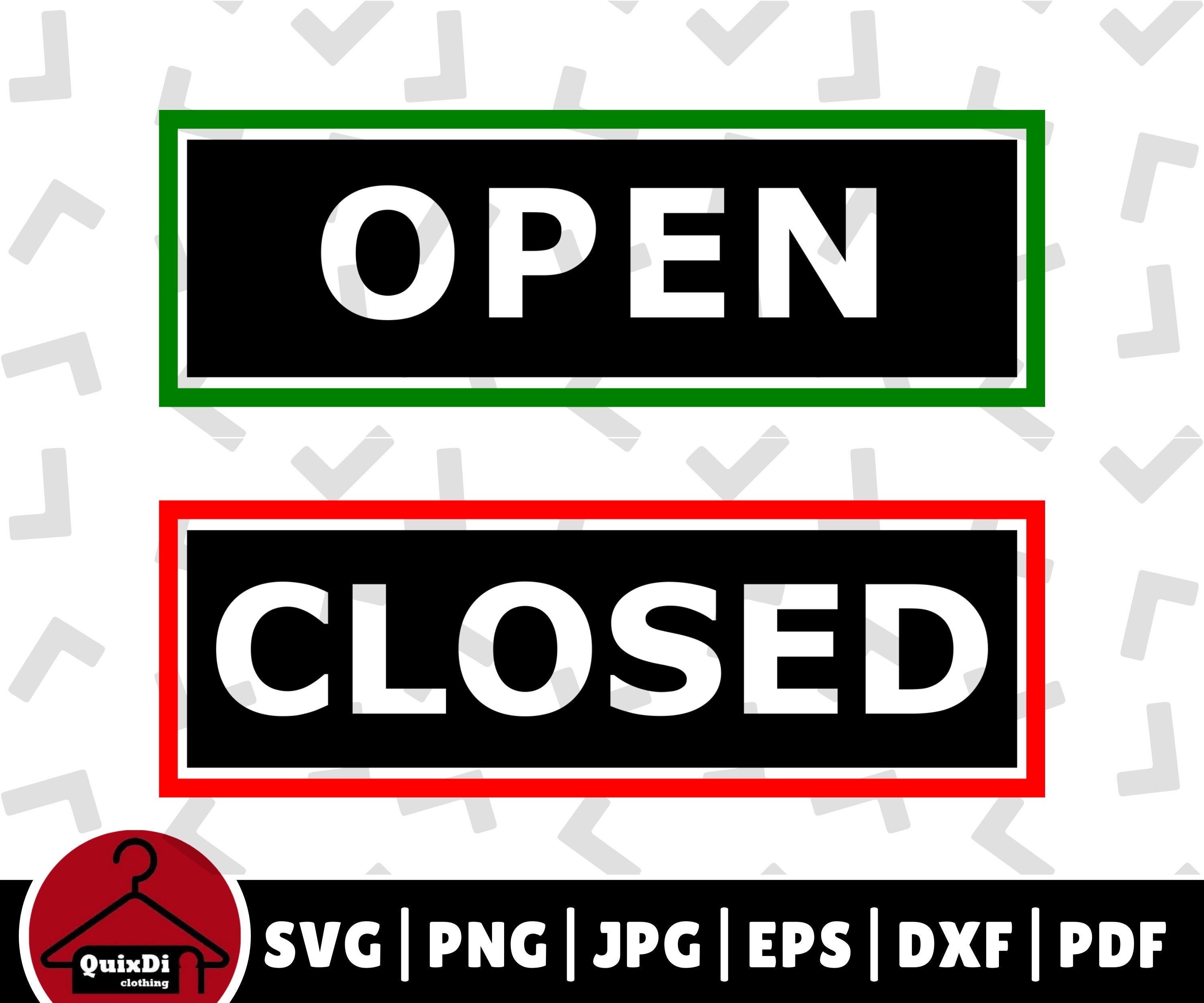 Open Closed Shop Sign SVG, Shop Sign Clipart Cnc File, Silhouette ...