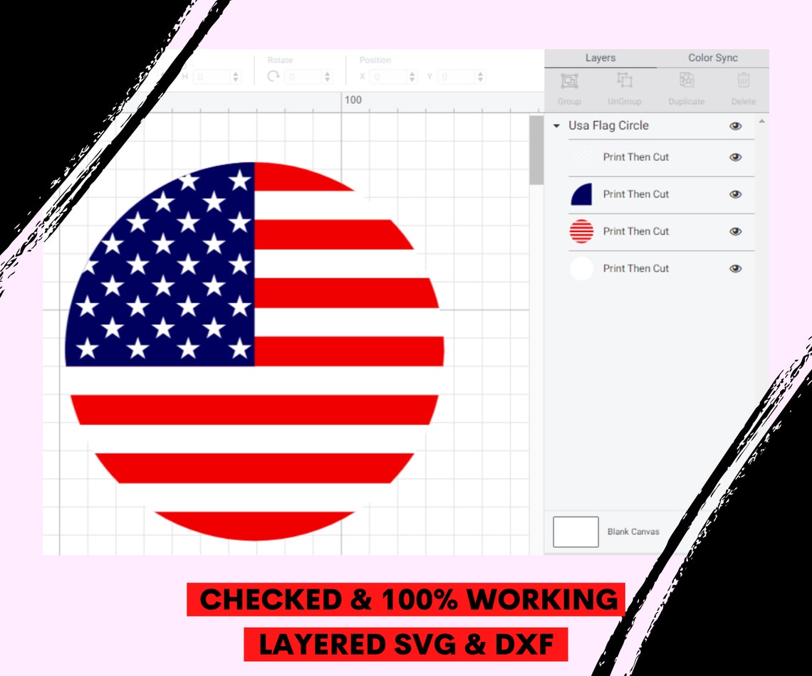 Layered Round Shape US Flag Svg Circle American Flag Vector - Etsy
