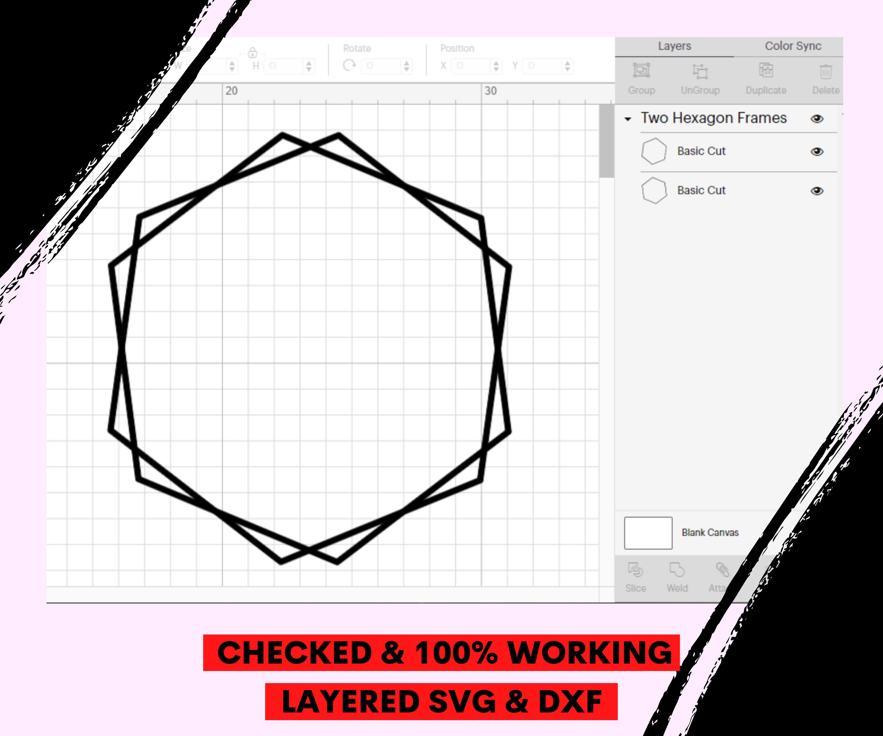 Layered Double Hexagon Frame SVG Wreath Svg Hexagon Monogram - Etsy