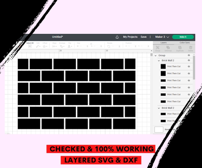Brick Wall SVG Brick Wall Pattern Cut Files Cnc File - Etsy