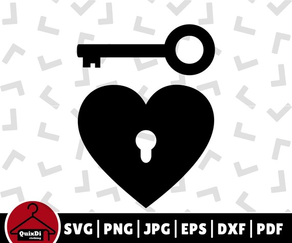 Heart and Key Svg Lock With Key Png Valentine's Crafts | Etsy