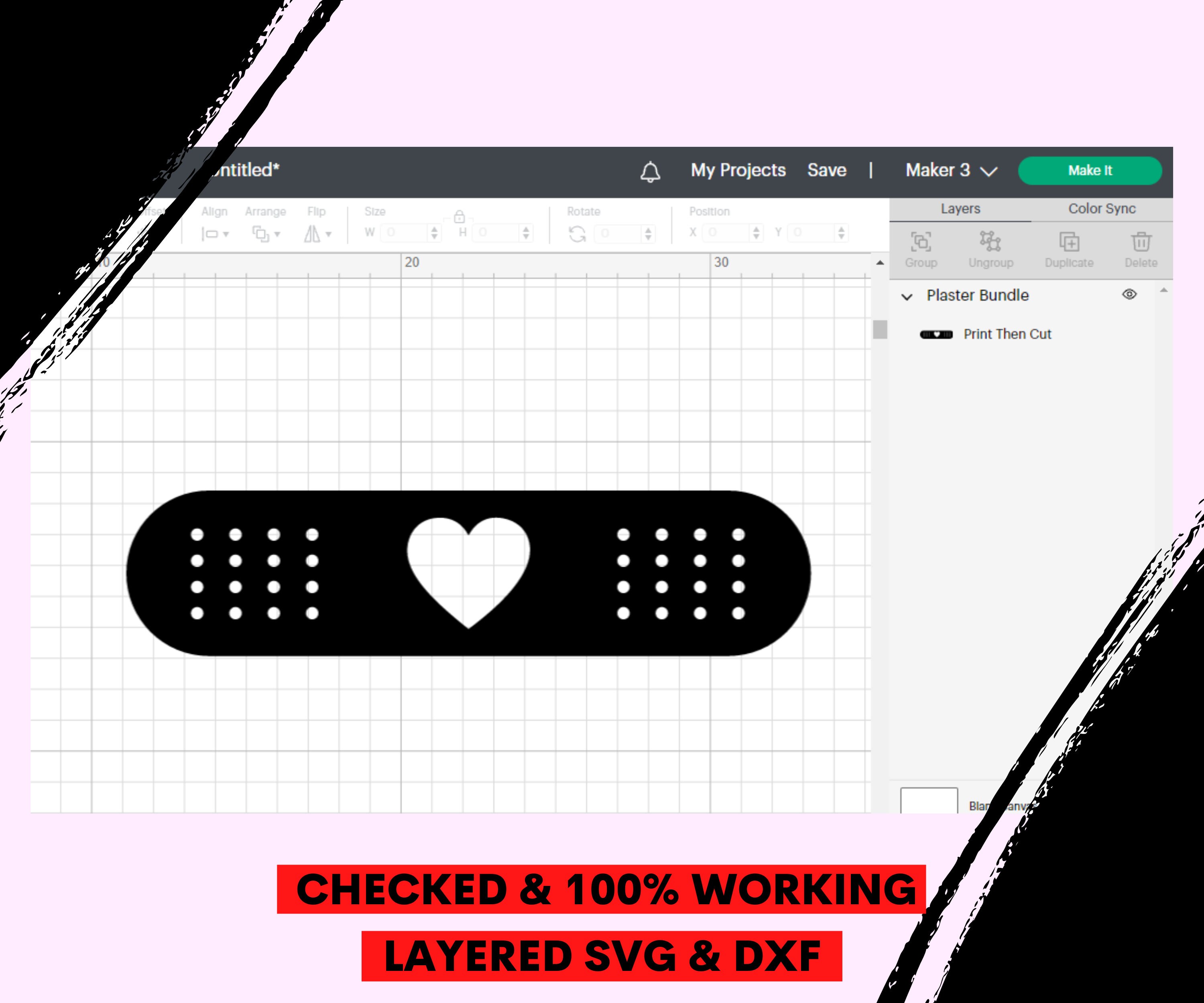Bandaid Heart SVG Heart Hole Plaster Clipart Cnc File - Etsy