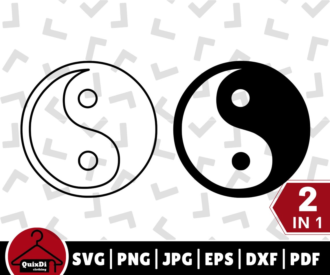 Yin Yang Svg Outline Ying and Yang Cut File Ying Yang Clip - Etsy Canada