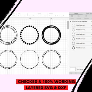 Dotted Circle Frames SVG Bundle, Circle Monogram Svg Cut File, Round Frame Silhouette - Cricut ...