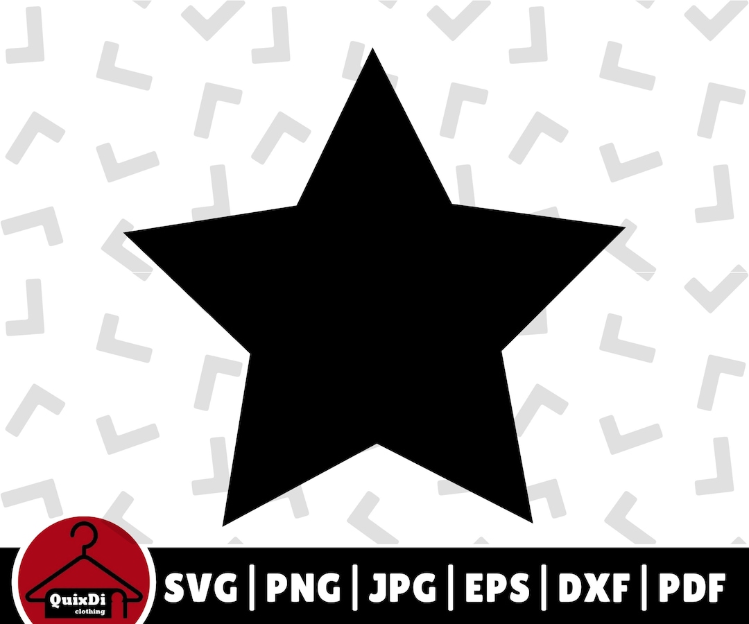 Perfect Cutting Star Clip Art, Five Pointed Star Svg Vector Silhouette ...