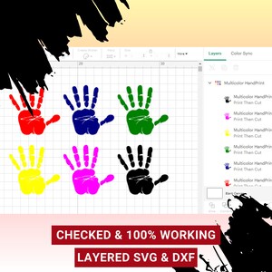 Multicolor Handprint SVG, Red Hand Halloween Palm Clip Art, Transparent ...