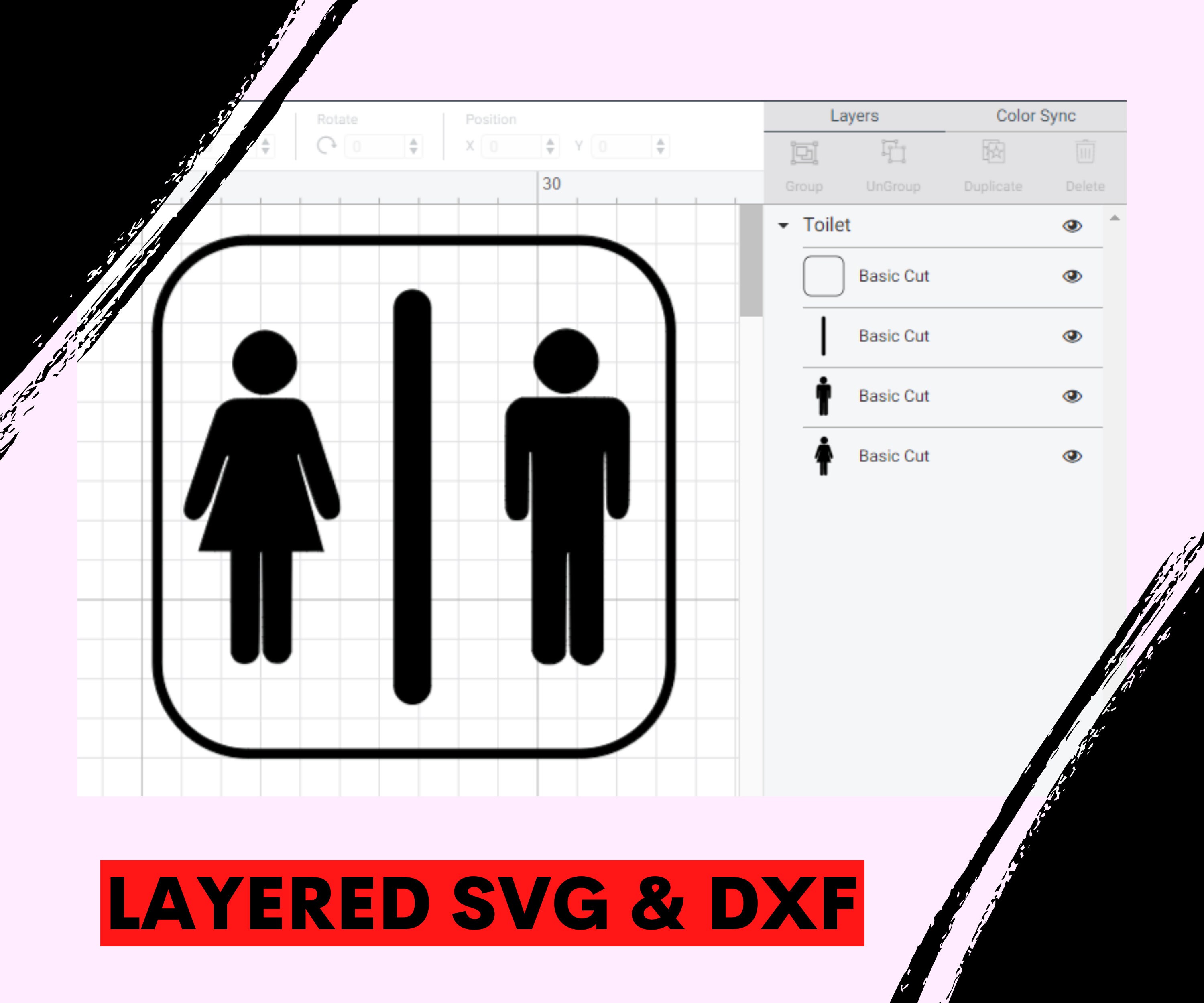 Square Bathroom Sign Svg Framed Restroom Symbol Clip Art - Etsy