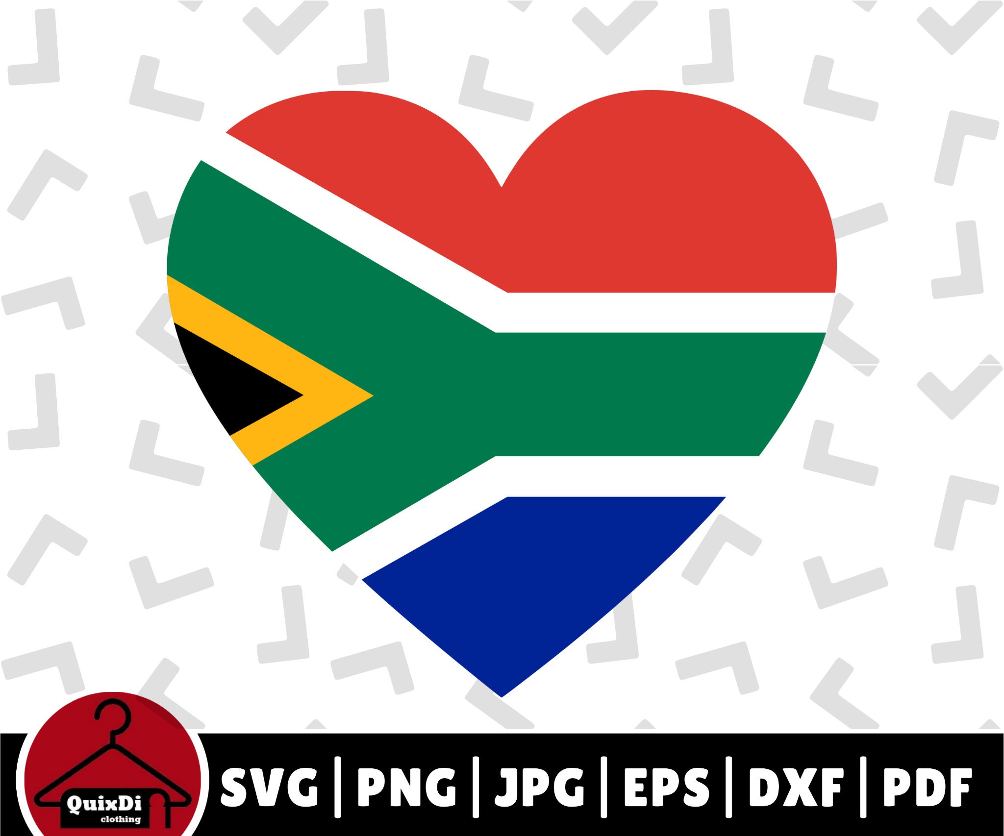 South Africa Heart Flag Svg Love Africa Vector File Silhouette Cricut