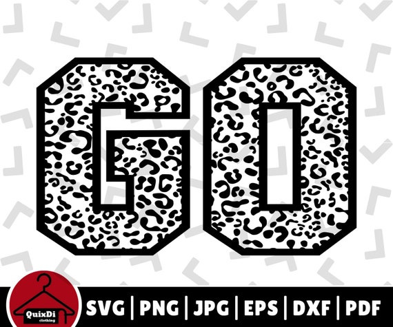 Black Leopard Skin Cheetah Pattern GO Svg Go Team Svg - Etsy