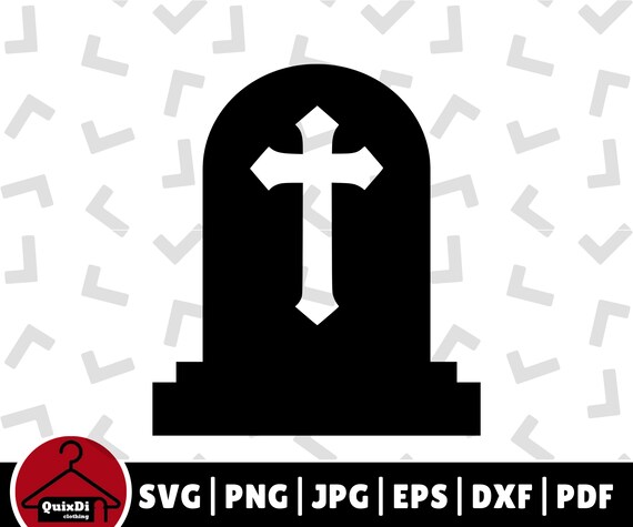 Tombstoen Cemetery Graveyard Svg RIP Headstone With Cross - Etsy