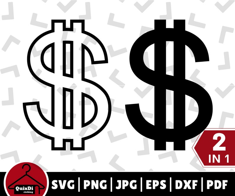 Dollar Sign Svg Dollar Symbol Outline Clip Art USD Vector | Etsy