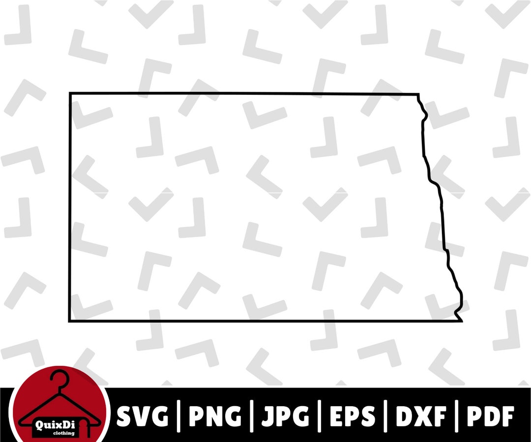 North Dakota Outline SVG, North Dakota State Map Cut File, States of ...