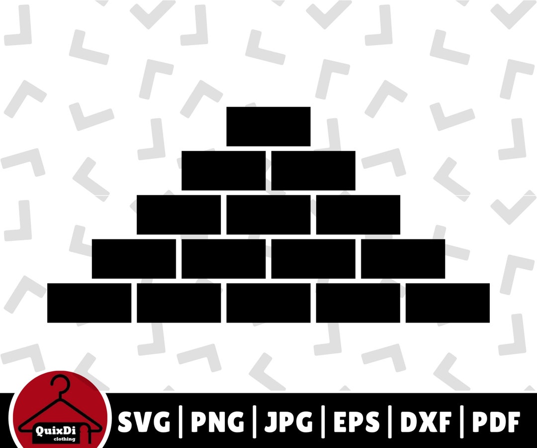 Brick Wall SVG, Triangle Brick Pattern Cnc File, Silhouette - Cricut ...
