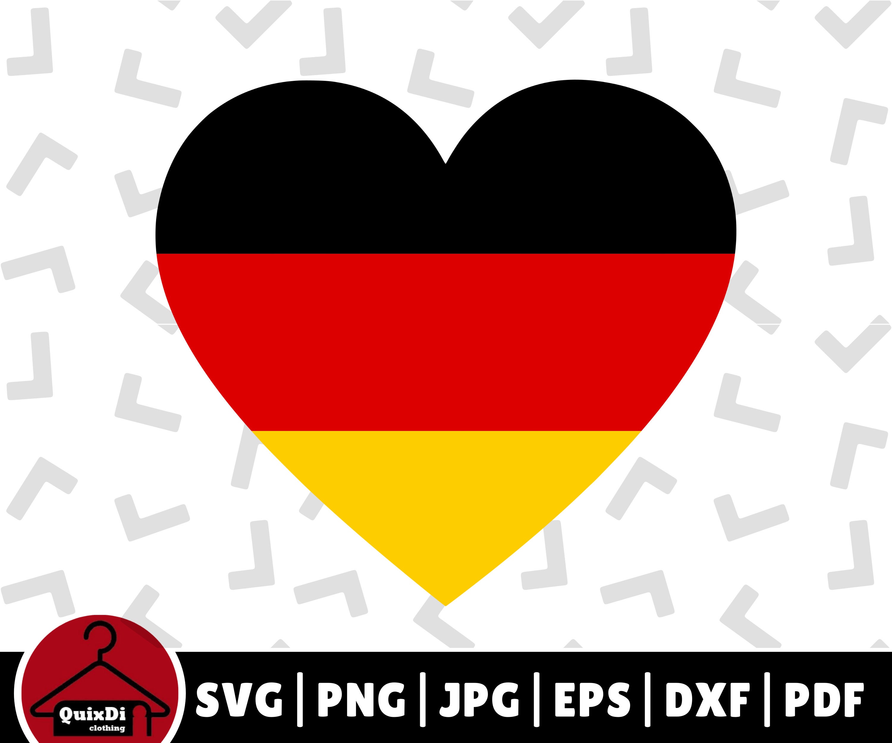 Germany Heart Shaped Flag SVG German Heart Clipart Cnc File - Etsy