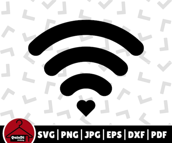 Heart Wifi Sign Svg Wi-fi Clipart Wireless Internet Sign | Etsy