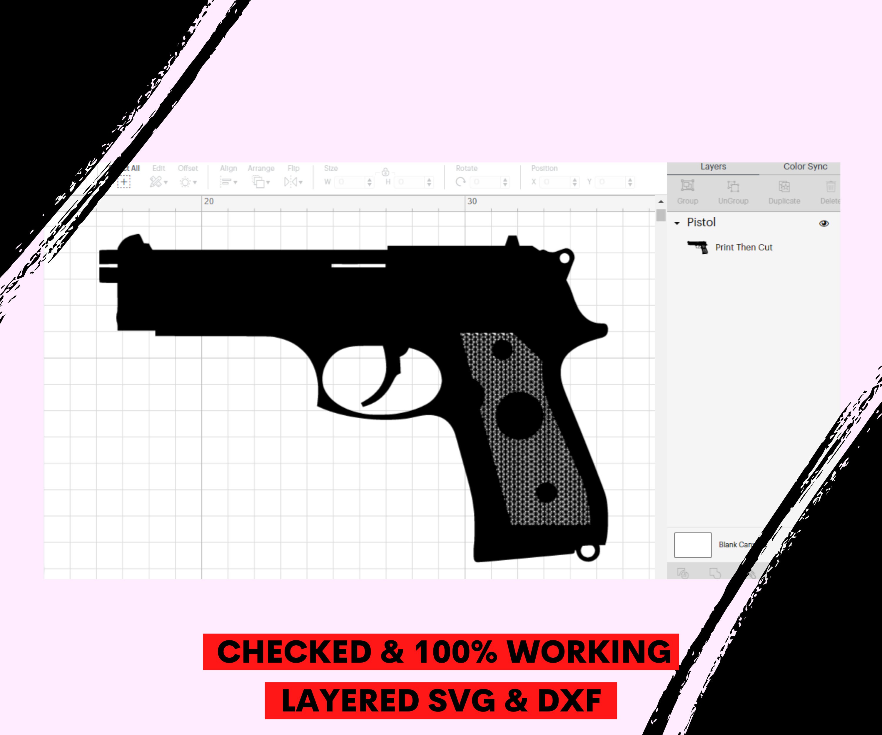 Pistol Handgun Svg Revolver Clipart Gun Silhouette Cricut - Etsy
