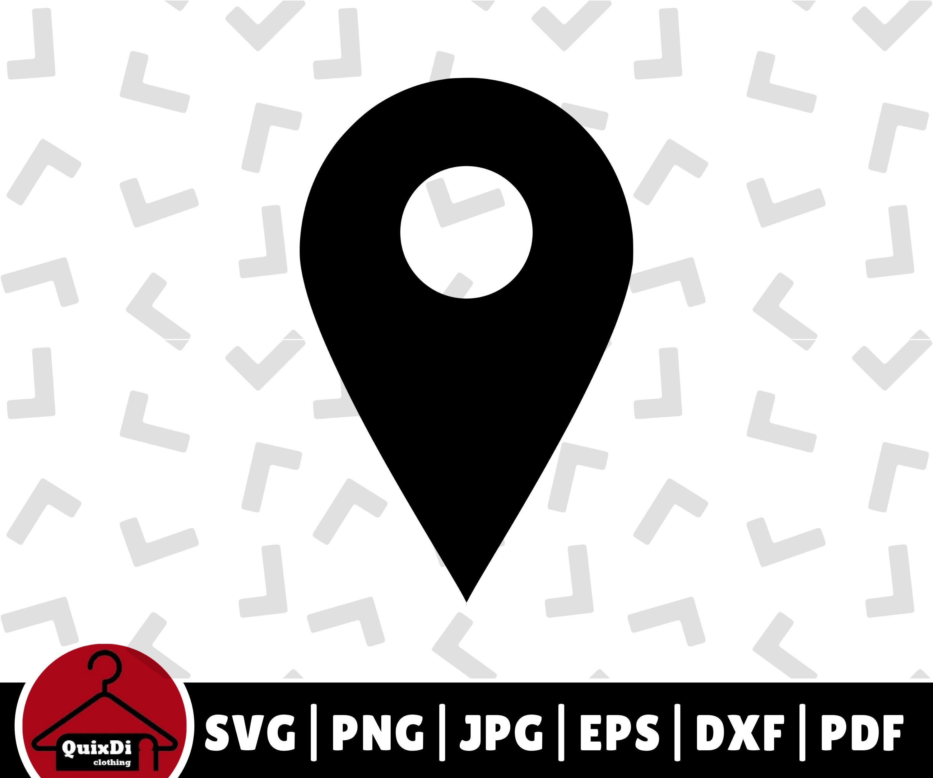 Location Pin SVG Cut File Map Pin PNG Map Point Marker - Etsy