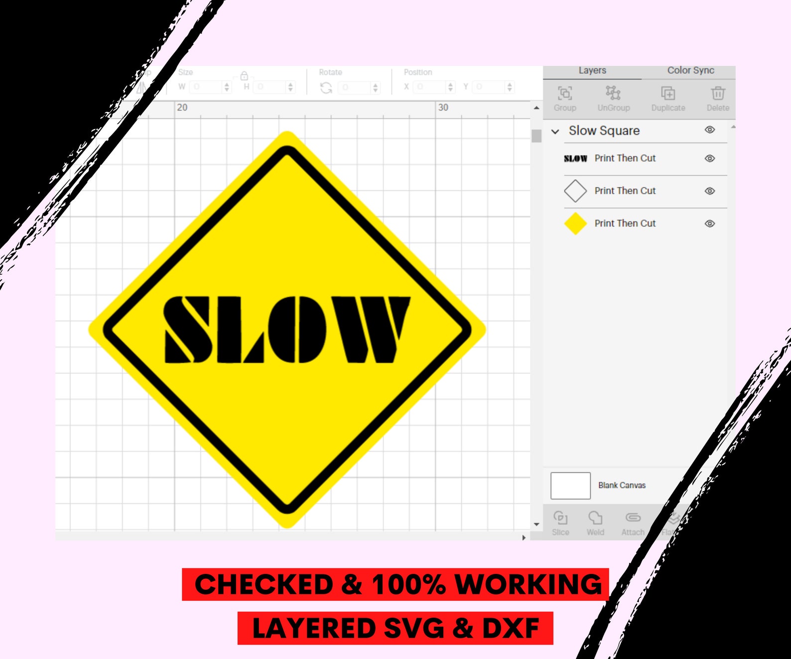 Caution Slow Down Svg, Slow Road Sign Svg Cnc File Silhouette Cricut ...