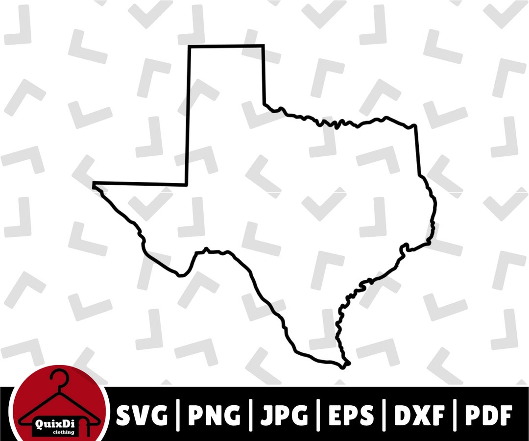 Texas Outline SVG, Texas State Map Vector File, TX States of America ...