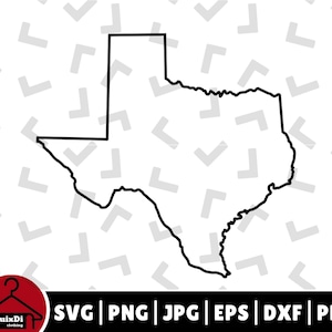 Texas Outline SVG, Texas State Map Vector File, TX States of America ...