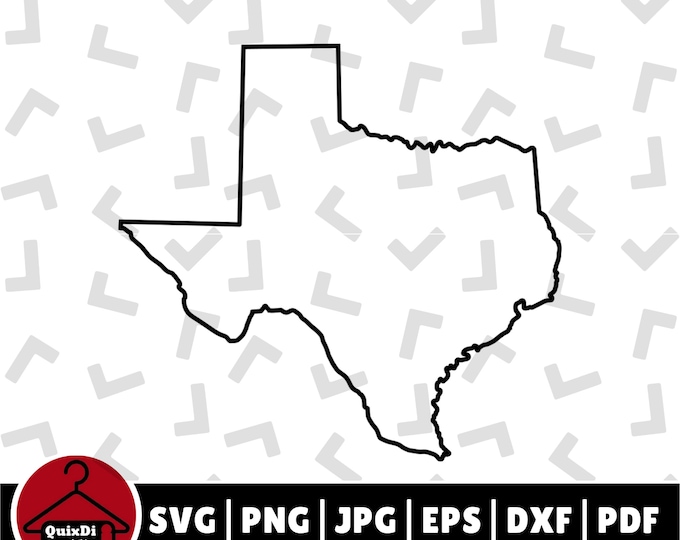 Texas Outline SVG, Texas State Map Vector File, TX States of America ...