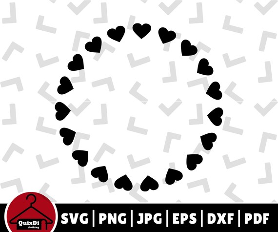 Heart Circle Monogram SVG Photo Heart Frame Border Png - Etsy