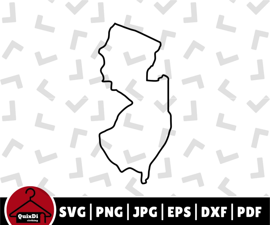 New Jersey Outline State SVG, New Jersey Map Outline Clipart, States of ...