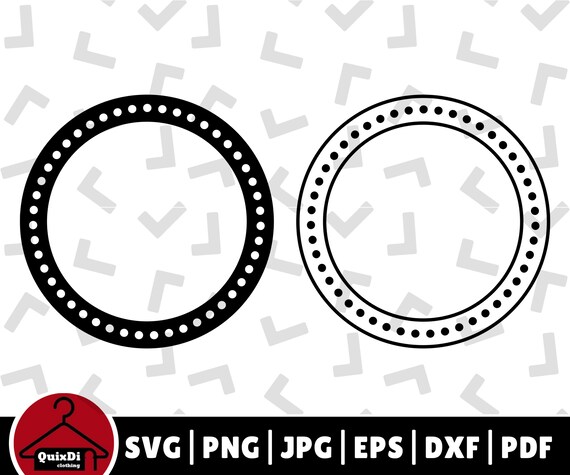 2 in 1 Dotted Circles SVG Circle Monogram Frames Cut File - Etsy