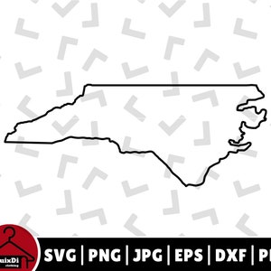 North Carolina State Outline SVG, North Carolina Map Vector File ...