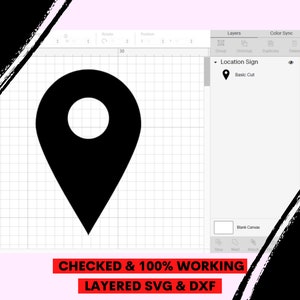 Location Pin SVG Cut File, Map Pin PNG, Map Point Marker Silhouette ...