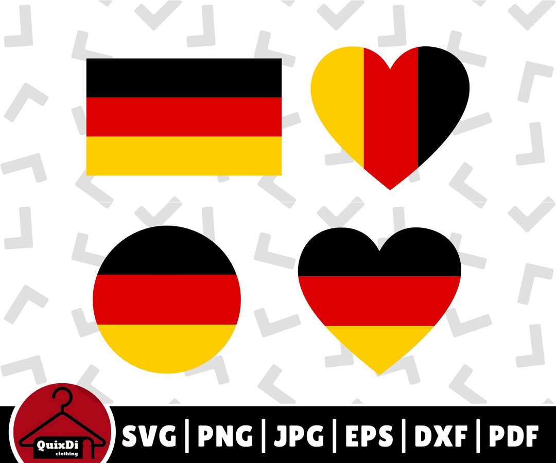 German Flag SVG Bundle, Germany Flag Heart Circle Clipart Cnc File ...