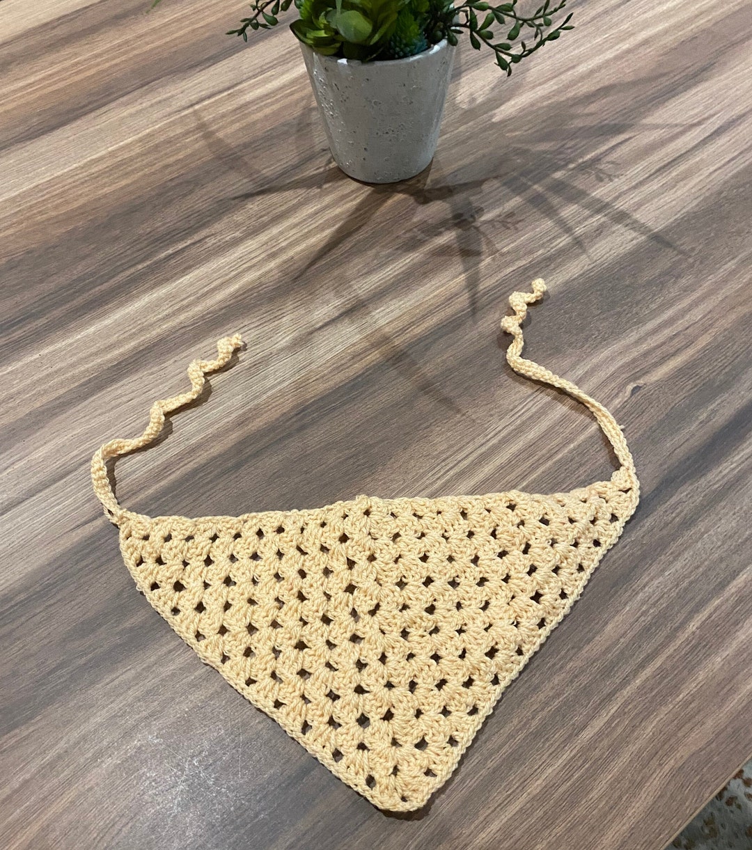 Crochet Bandana, Cottage Core, Handmade - Etsy