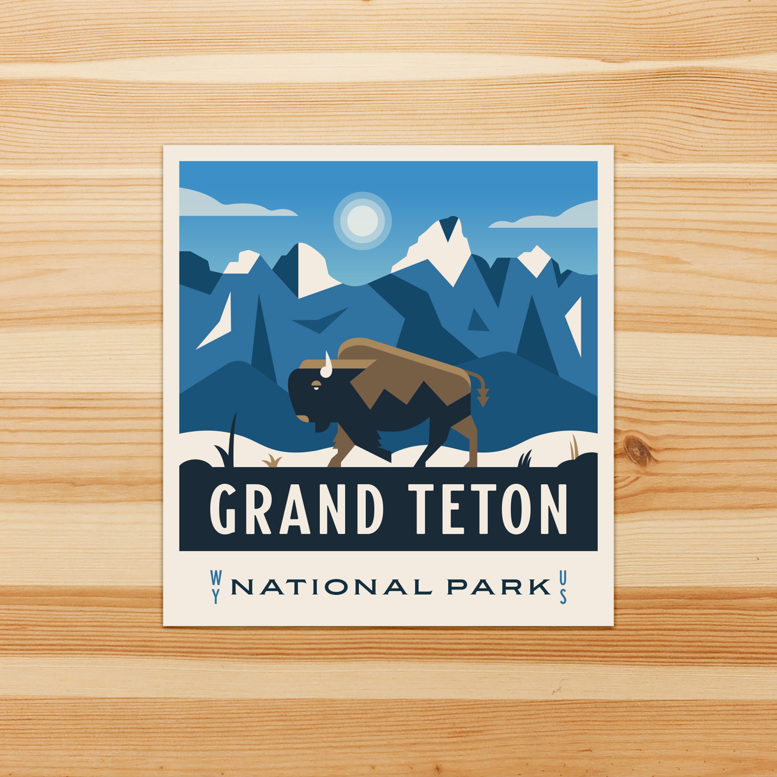 Grand Teton National Park Vinyl Sticker - Grand Teton Wyoming Sticker ...