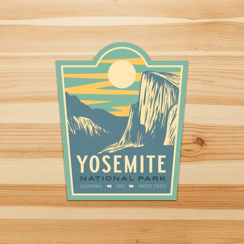 Yosemite National Park Vinyl Sticker - Yosemite National Park Art ...