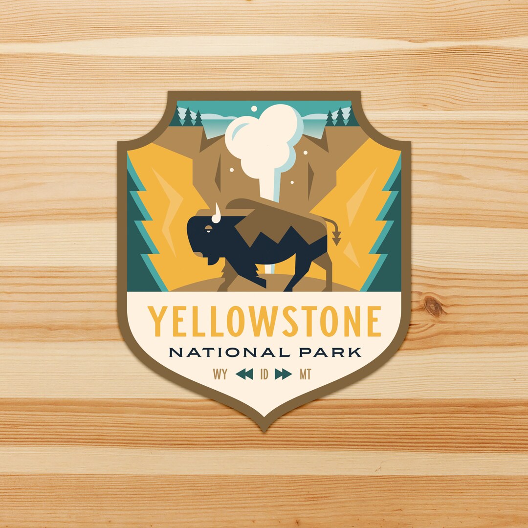 Yellowstone National Park Vinyl Sticker - Yellowstone Travel Sticker ...