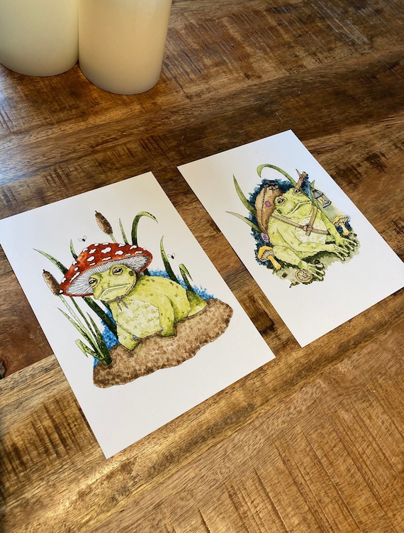 TOAD ADVENTURE DUO Fantasy Art Watercolor Prints - Etsy