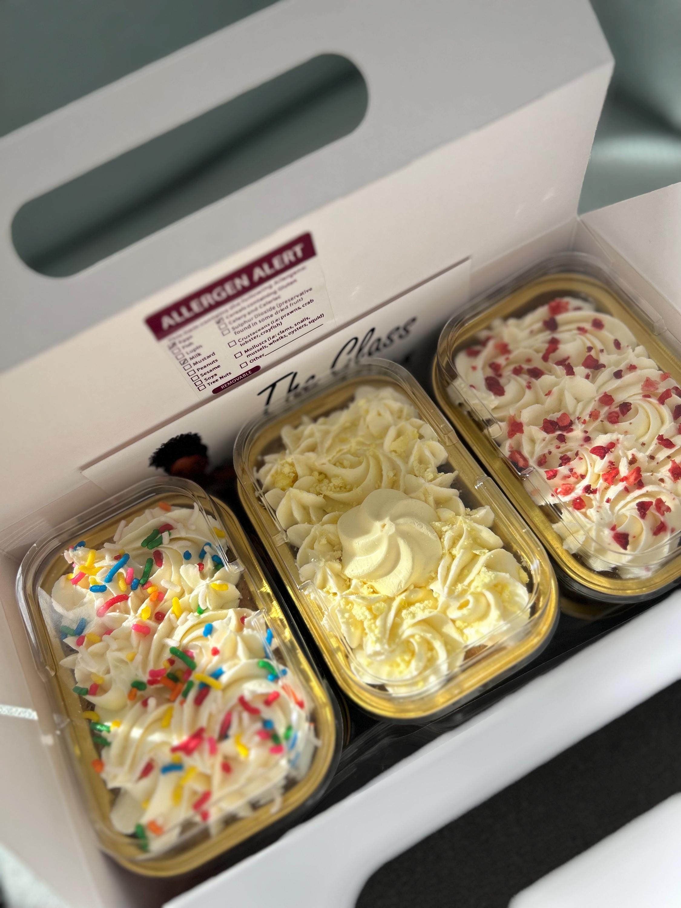 Box of 6 Cakes, Postal Treats/desserts. Baked Goods, Cake Sample Box ...