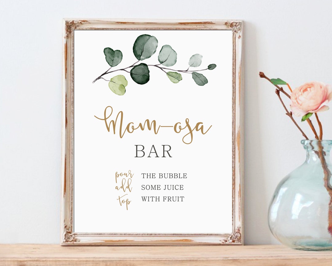 Mom-osa Bar Table Sign, Baby Shower Sign, Momosa Bar Sign, Momosa Bar ...