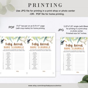 Baby Animal Name Scramble Baby Shower Game, Fun Baby Shower Games 21 - Etsy