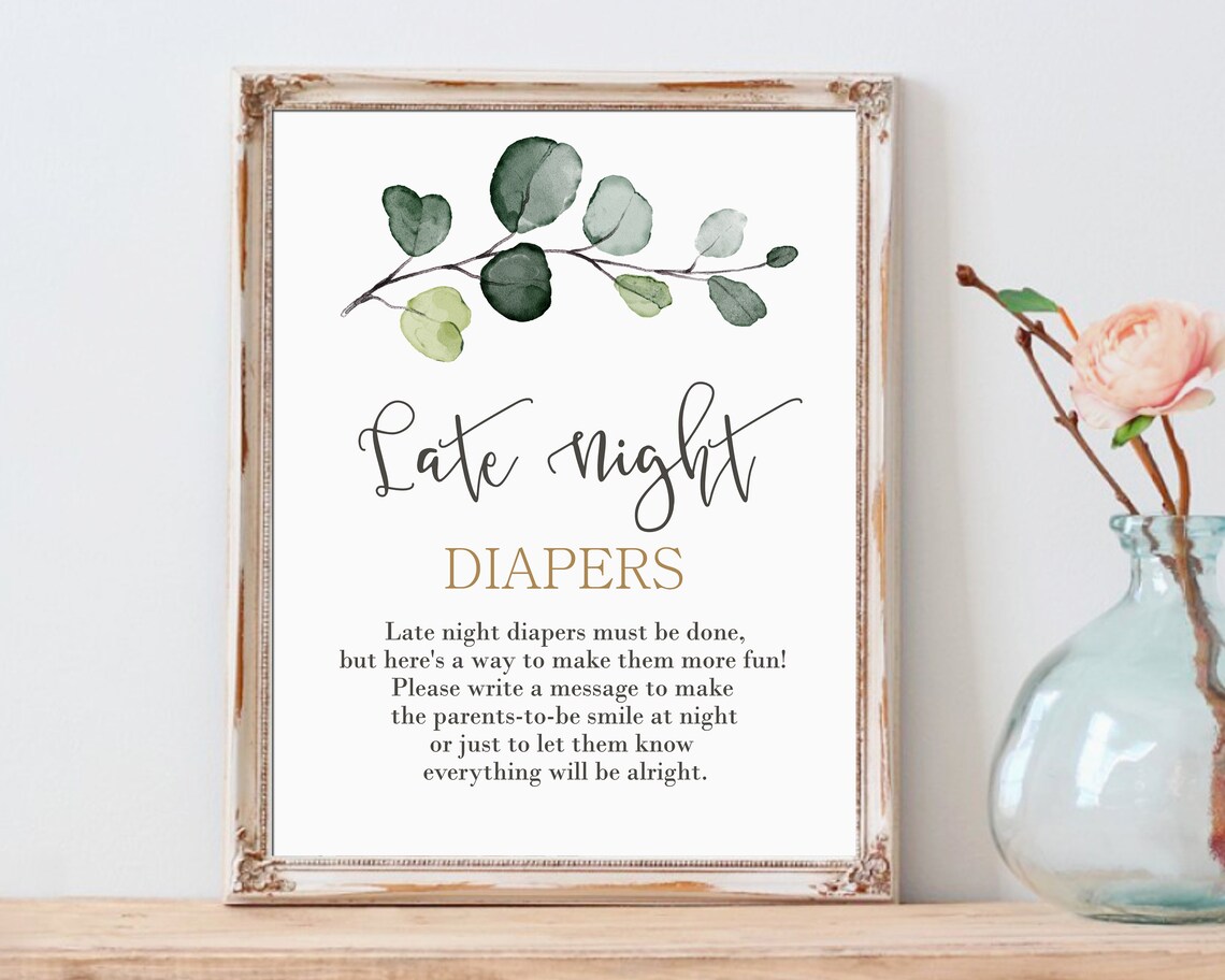 Late Night Diapers, Printable Baby Shower Game, Instant Download 61 - Etsy