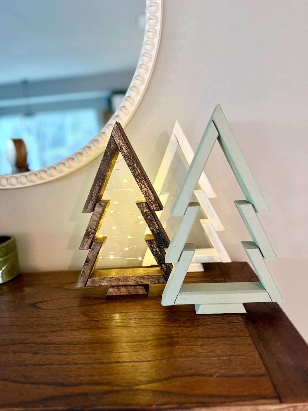Rustic Wooden Trees, Wooden Christmas Trees, Wooden Light up Trees ...