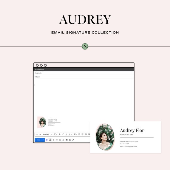 Audrey Email Signature Template Collection Adobe XD Gmail | Etsy