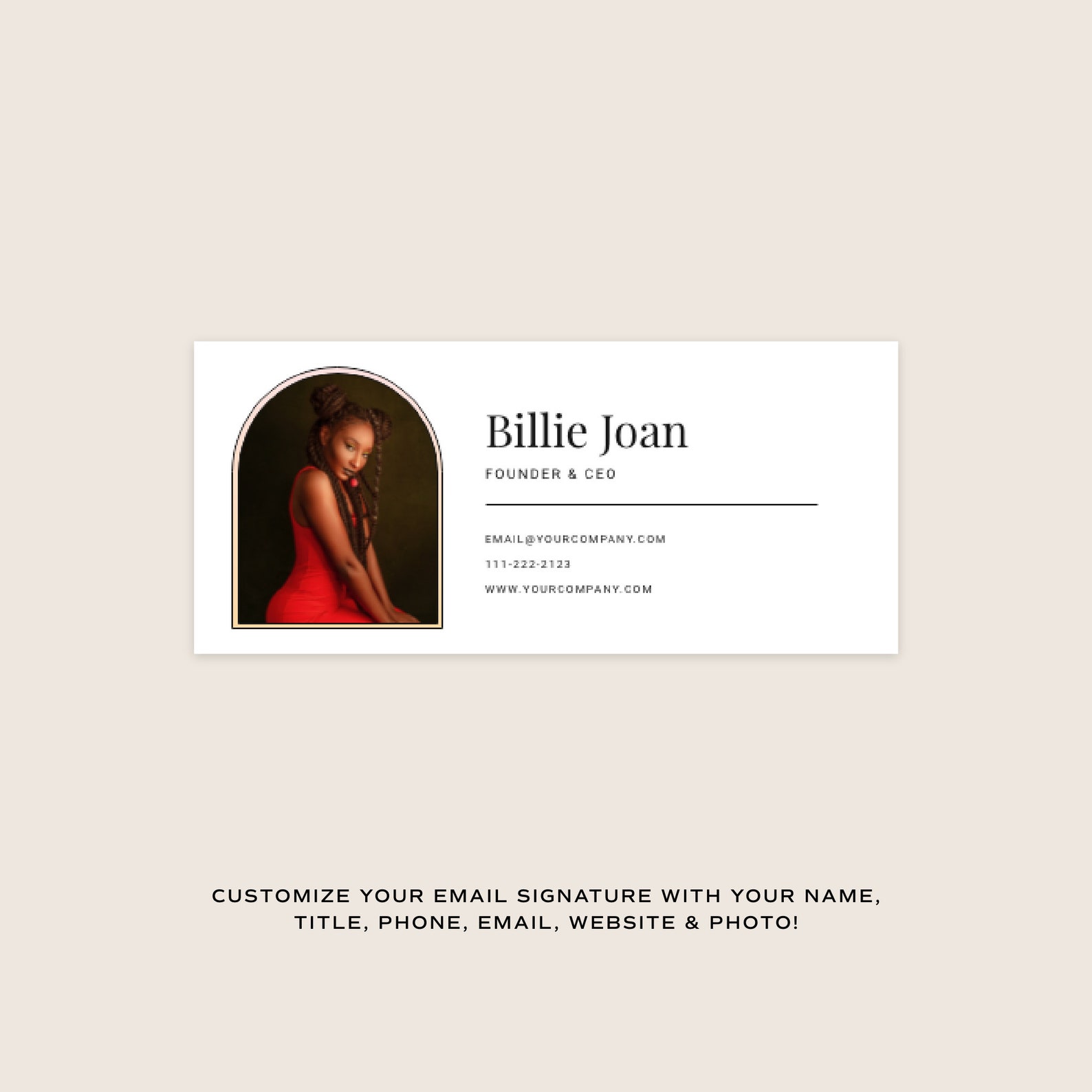 Billie Email Signature Template Collection | Adobe XD | Gmail Email ...