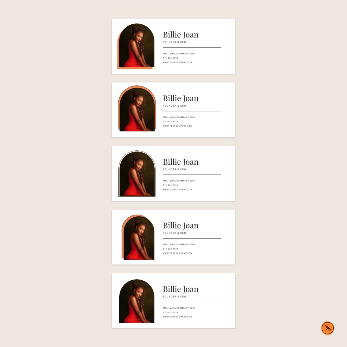 Billie Email Signature Template Collection Adobe XD Gmail - Etsy