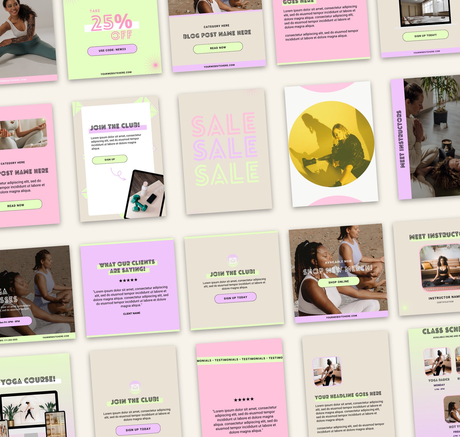 Claire - Social Media Templates | Canva Template | Vertical & Square ...