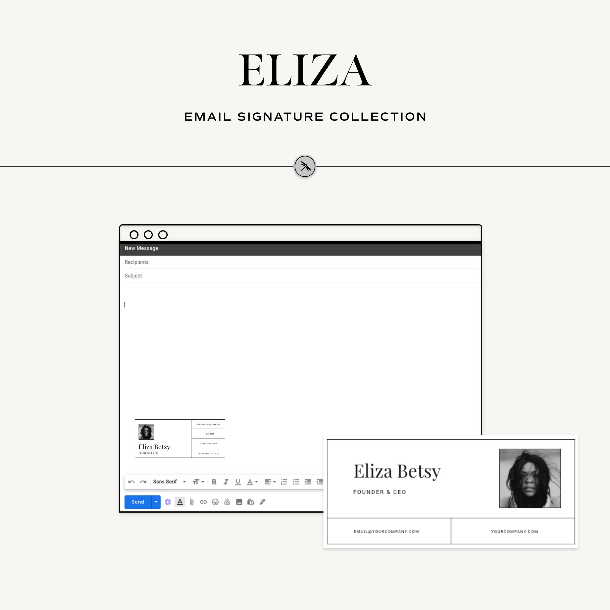 Eliza Email Signature Template Collection | Adobe XD | Gmail Email ...