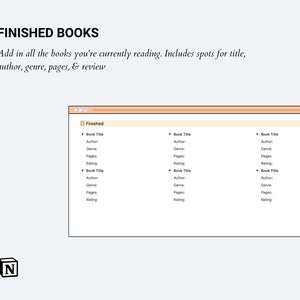 Reading List Notion Template | Notion | Organization | for Book Lovers ...