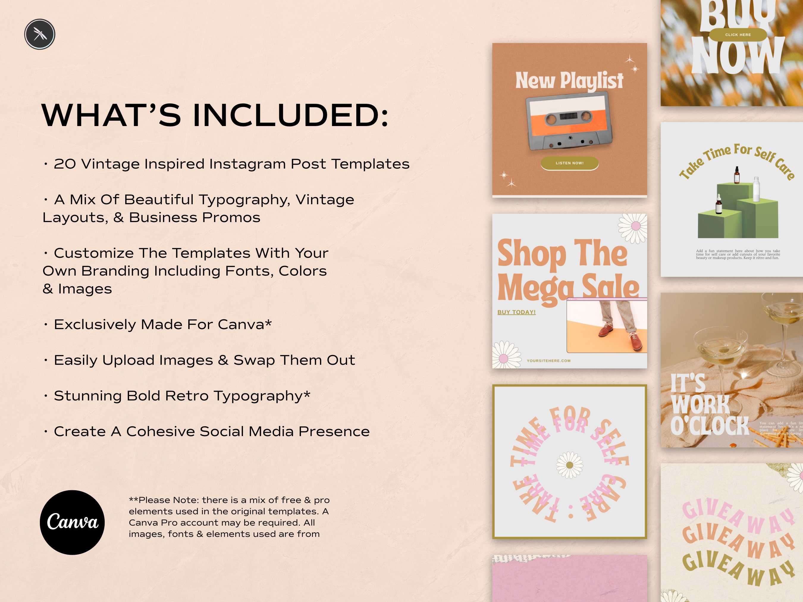 Vintage Nostalgia Instagram Post Template | Canva Template | Social ...